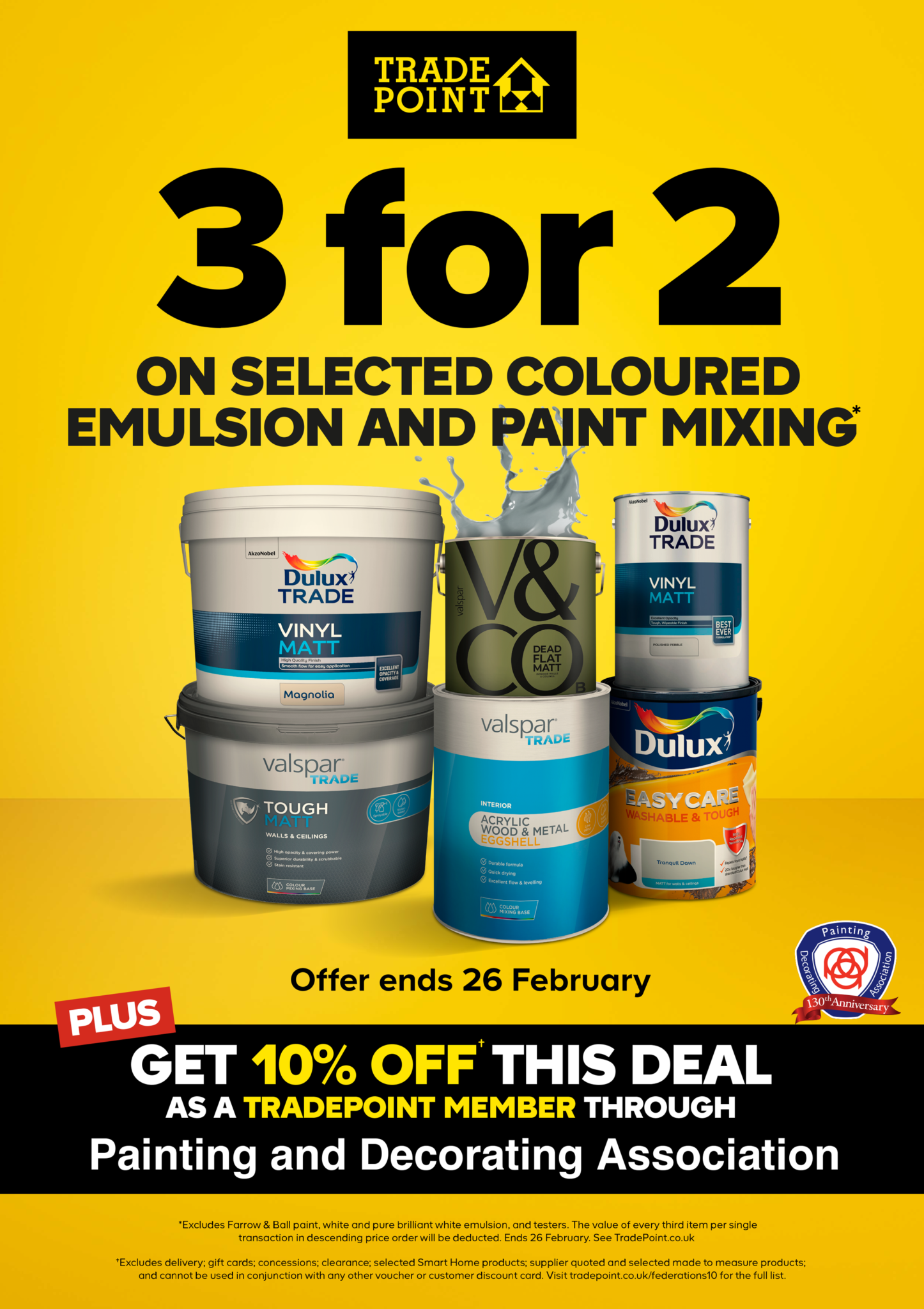 3 for 2 on coloured emulsion - Painting and Decorating Association